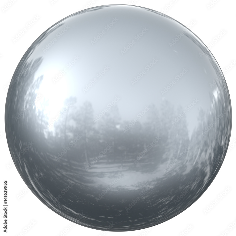 Illustration Stock White round sphere button silver ball chrome basic circle geometric shape ...