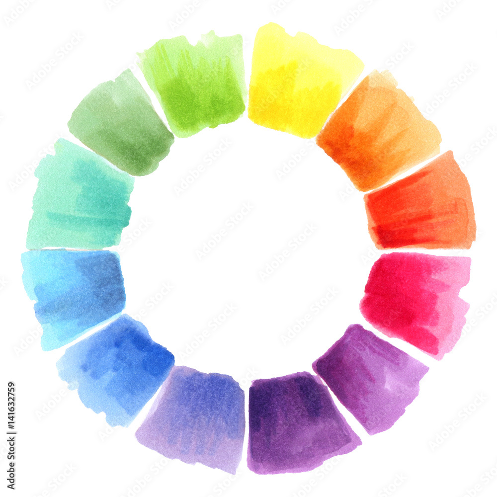 Color wheel. Watercolor spectrum Stock Illustration | Adobe Stock