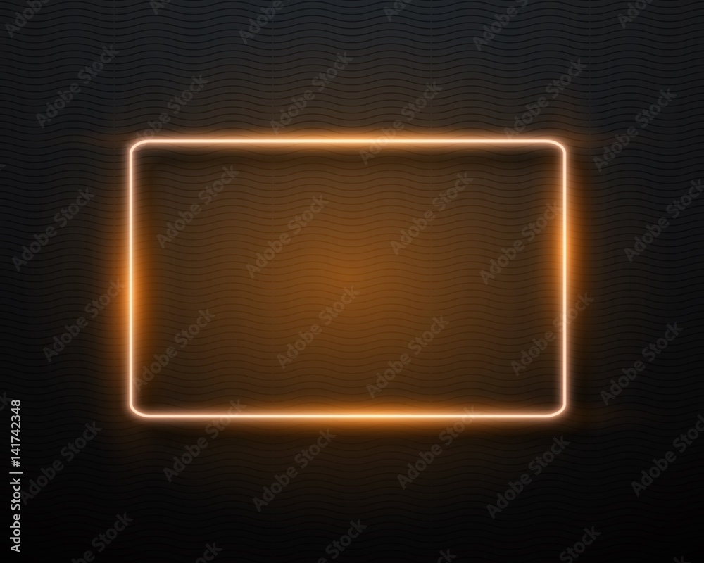 Illustration of Vector Neon Frame. Realistic Neon Quote Sign. Glowing ...