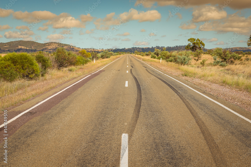 Empty Australian highway two lane road in rural outback Stock Photo ...