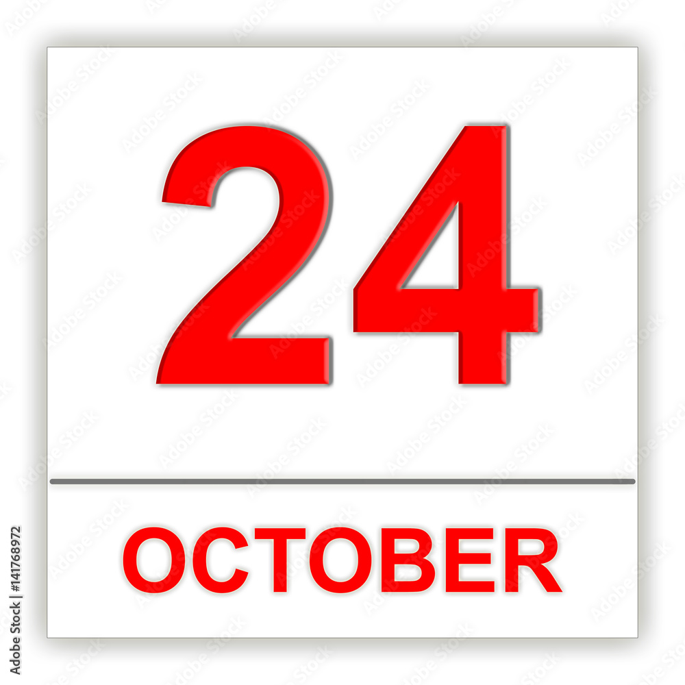 Ilustración de Stock October 24. Day on the calendar. | Adobe Stock