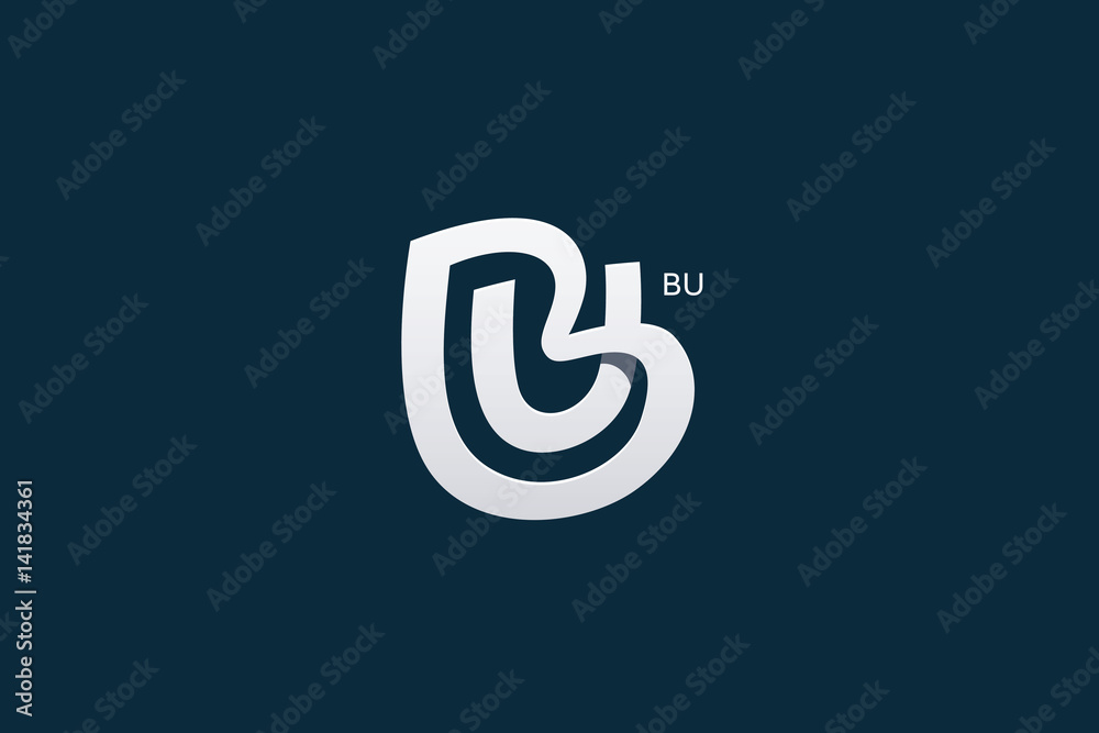 Letter B and U Monogram Logo Design Vector Stock Vector | Adobe Stock