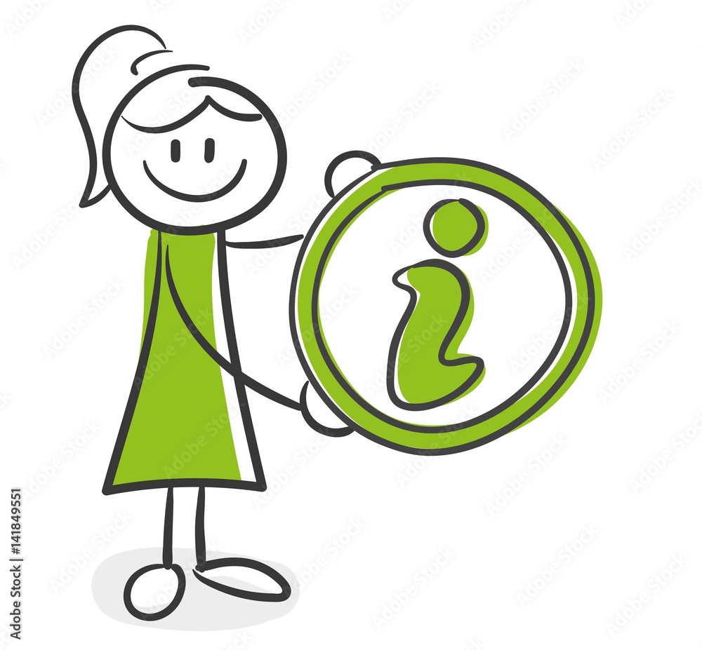 Stick Figure Series Green Woman / Information Stock Vector | Adobe Stock