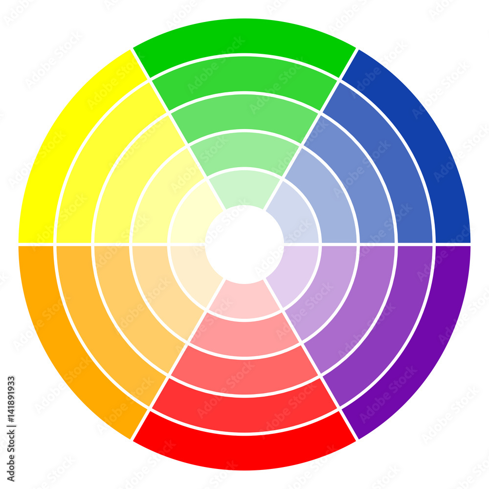 Vector de Stock color wheel 6-colors | Adobe Stock