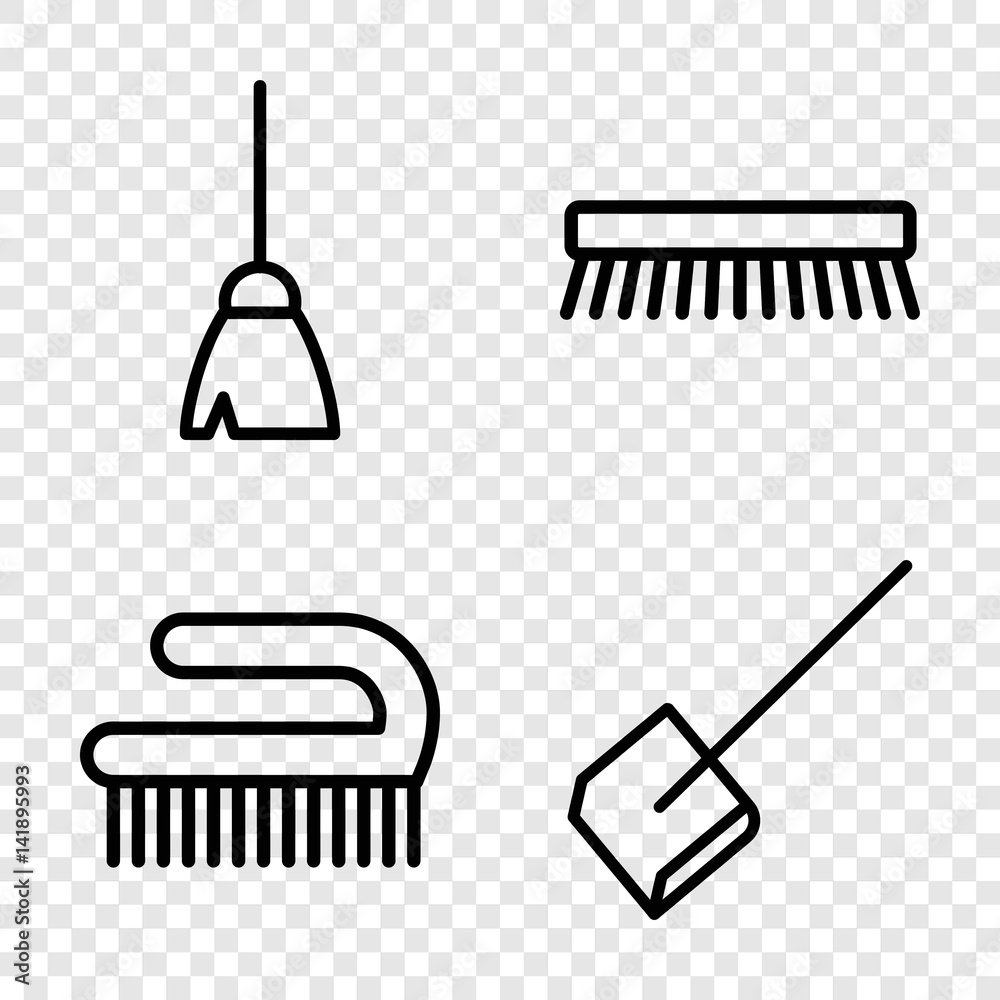 Set of 4 sweep outline icons Stock Vector | Adobe Stock