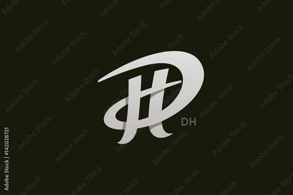 Letter DH Monogram Logo Stock Vector | Adobe Stock
