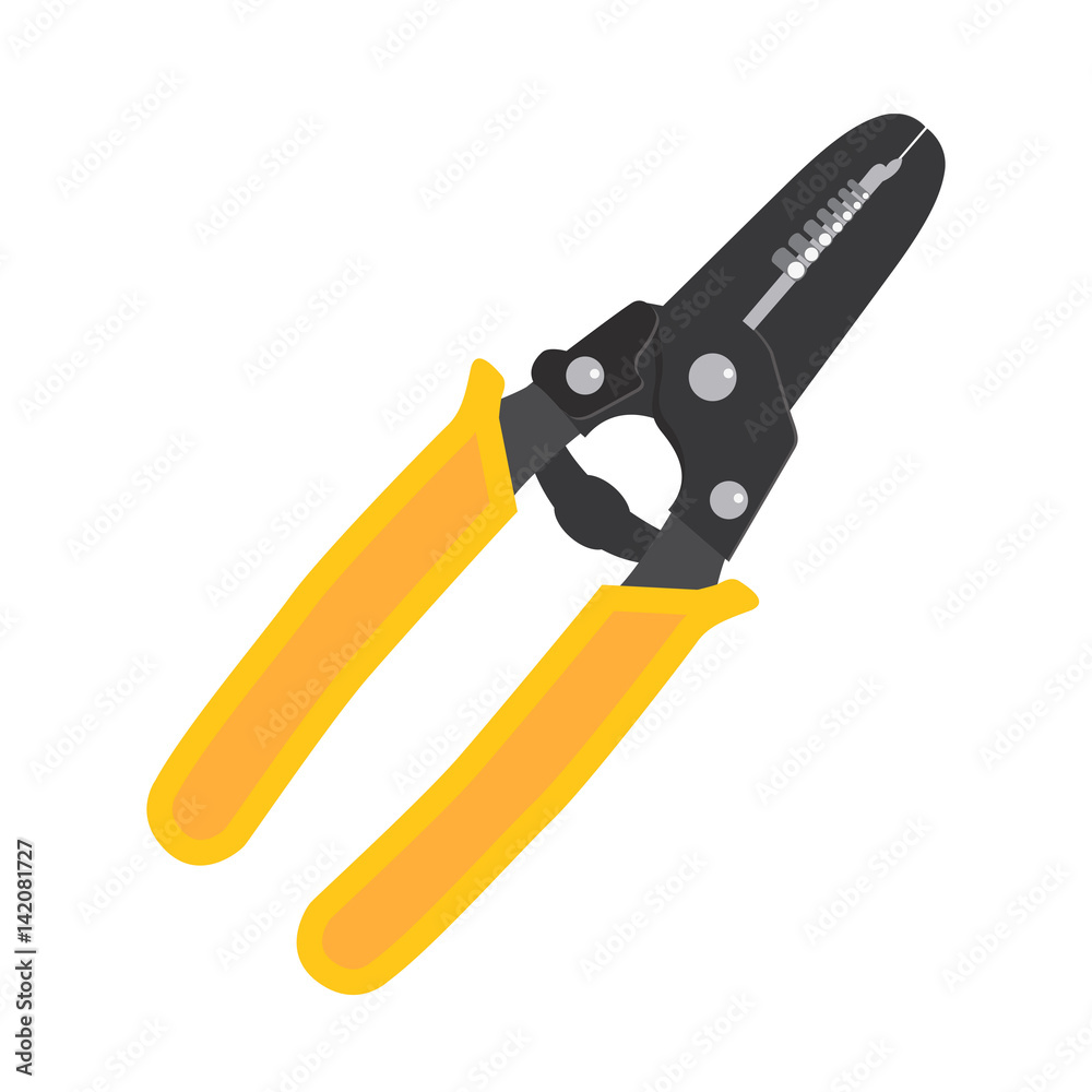 Hand-held wire stripper vector icon in flat design. Symbol of manual ...