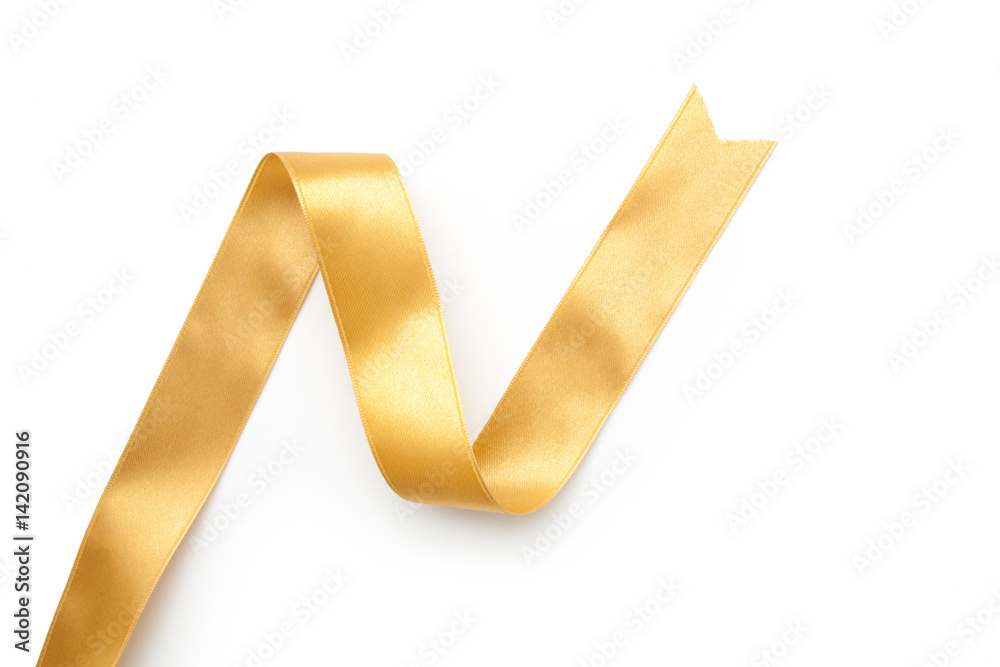 golden ribbon border isolated on white Stock Photo | Adobe Stock