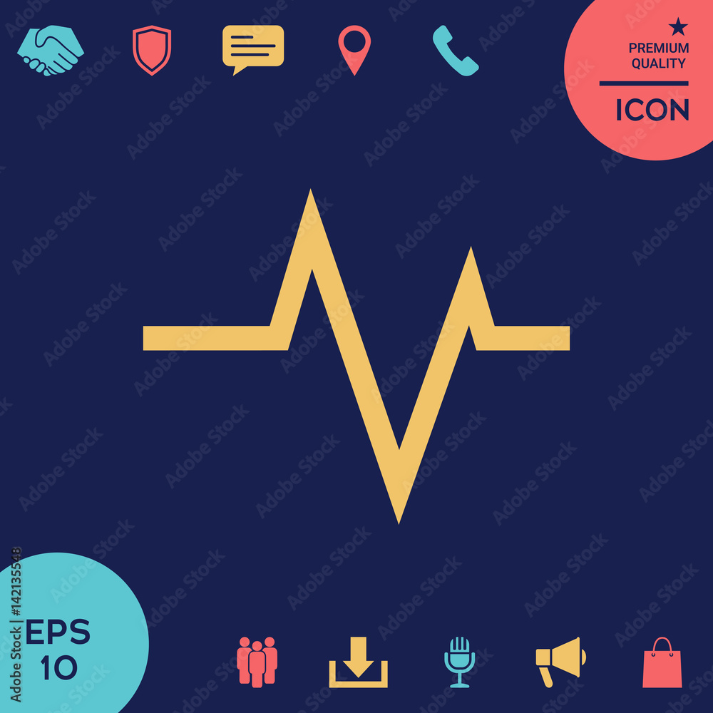 ECG wave - cardiogram symbol. Medical icon Stock Vector | Adobe Stock