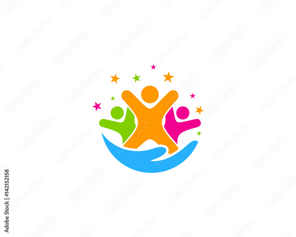 Children Care Icon Logo Design Element Stock Vector | Adobe Stock