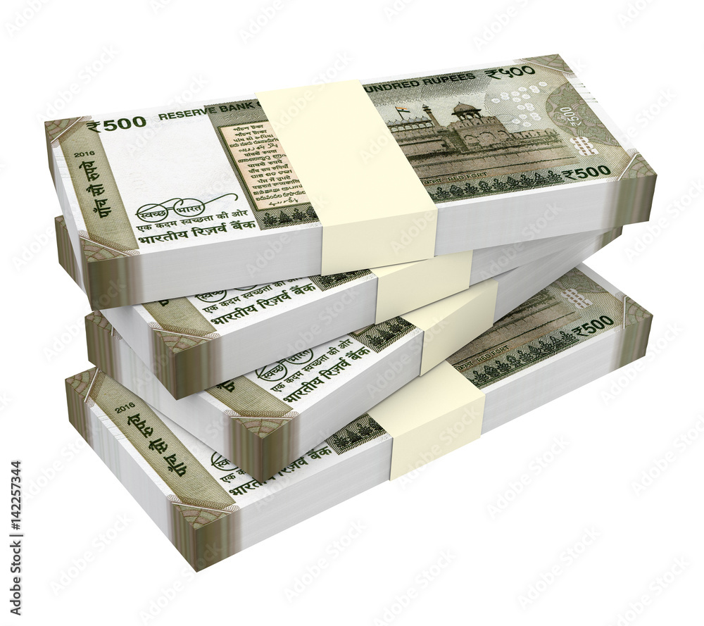 India Rupee isolated on white background. 3D illustration. Stock Photo ...