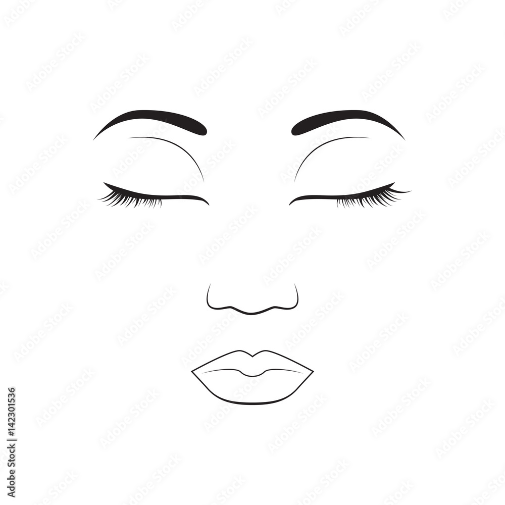 Girl emotion face sleep cartoon vector illustration and woman emoji ...