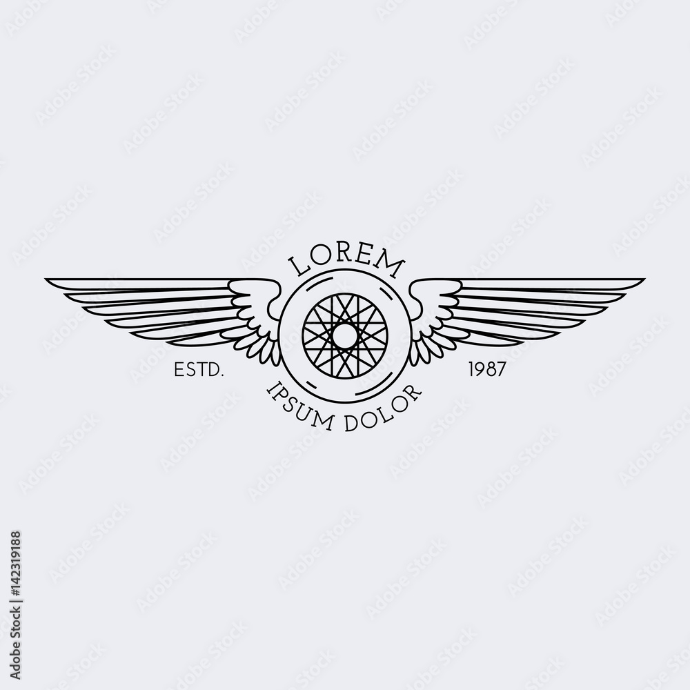 Logo in outline style Stock Vector | Adobe Stock