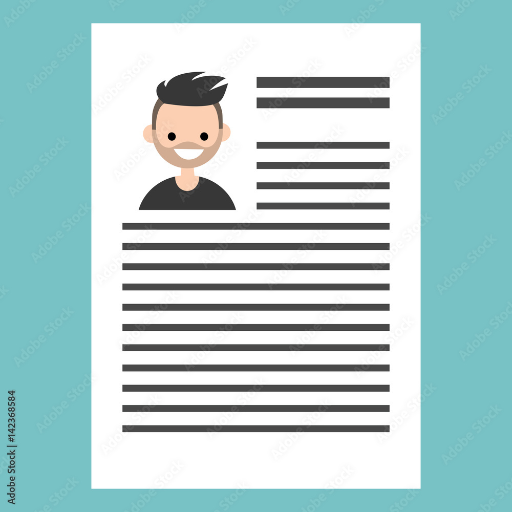 CV conceptual illustration. Flat editable clip art, vector Stock Vector ...