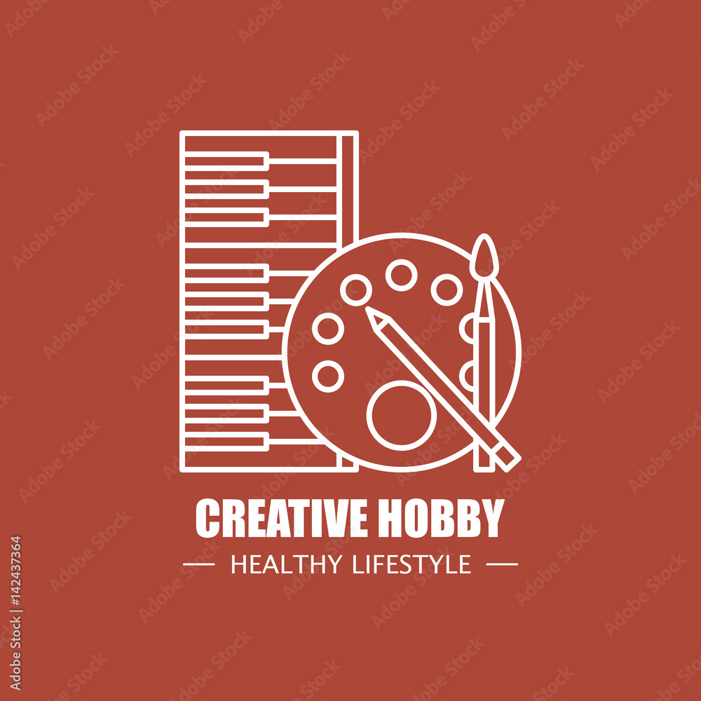 Creative hobby vector logo design template. Modern linear branding ...