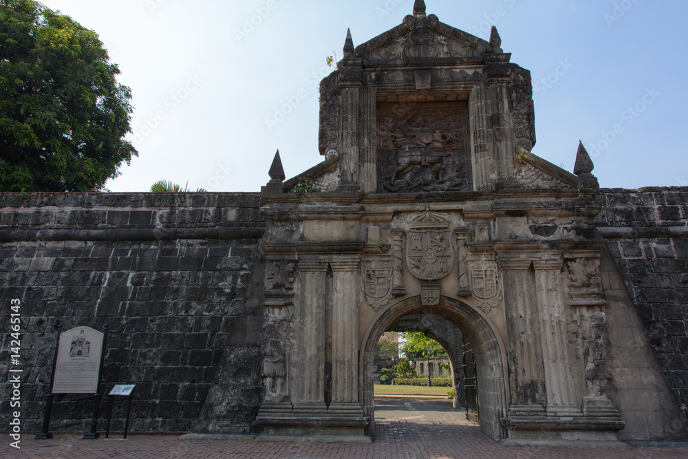 Gate of the main entrance Fort Santiago Intramuros Manila, Philippines ...