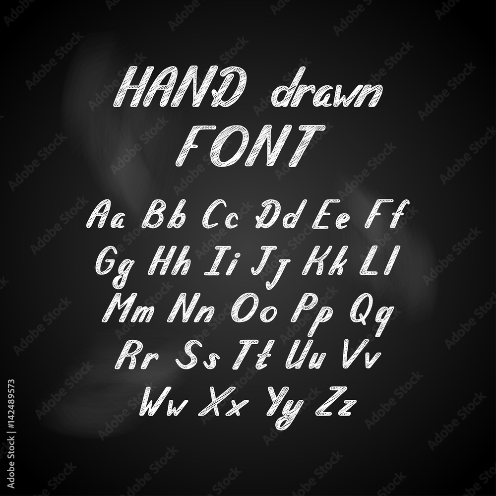 Handwritten lettering vector font alphabet Stock Vector | Adobe Stock