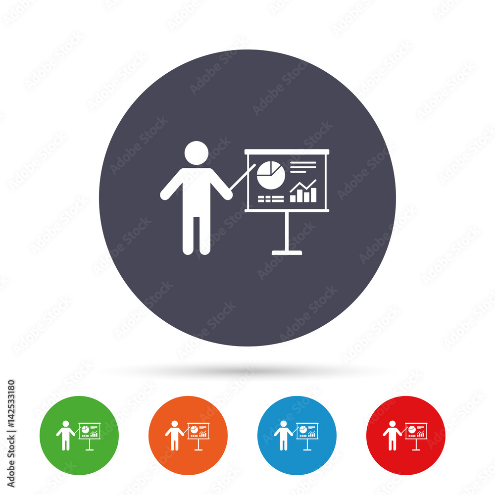 Presentation billboard sign icon. Diagram symbol. Stock Vector | Adobe ...