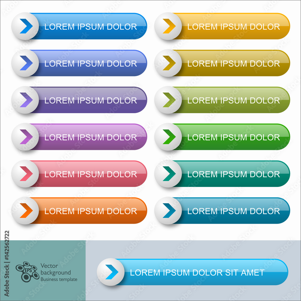 Infographic Vector Arrow Button Stock Vector | Adobe Stock