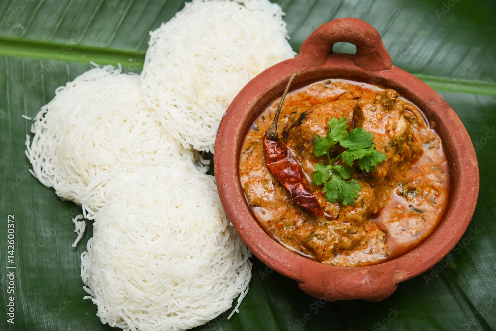 Noolappam/Idiyappam/rice noodles, a popular traditional steam cooked ...