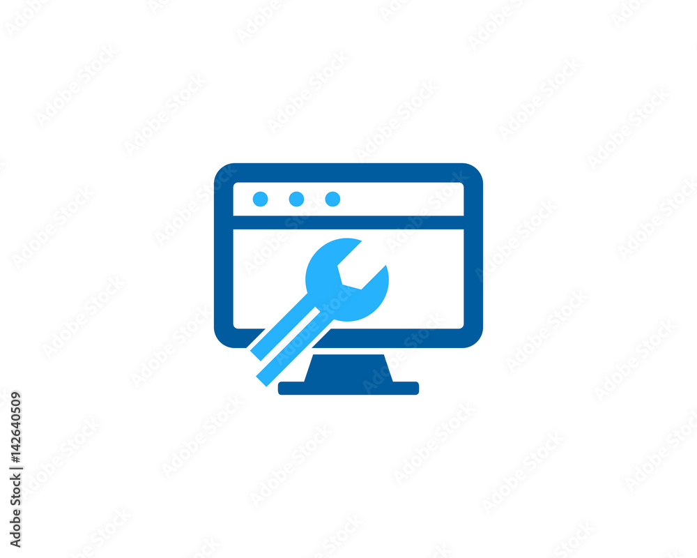 PC Repair Icon Logo Design Element Stock Vector | Adobe Stock