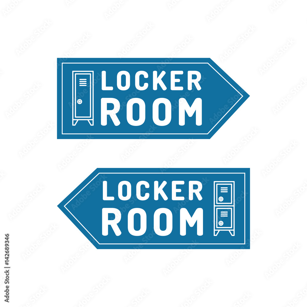 Vector signs of direction in the locker room. Navigation, arrows ...