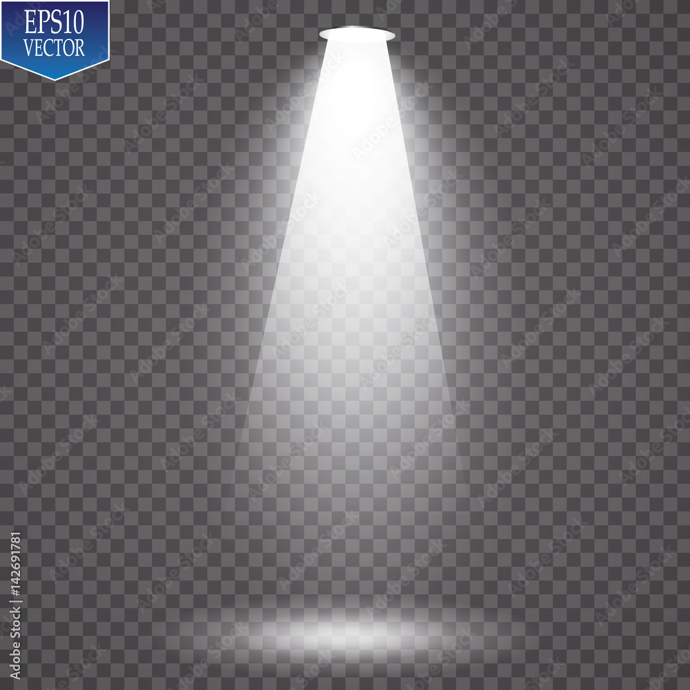 Vector Spotlight on transparent background. Light effect. Vector ...