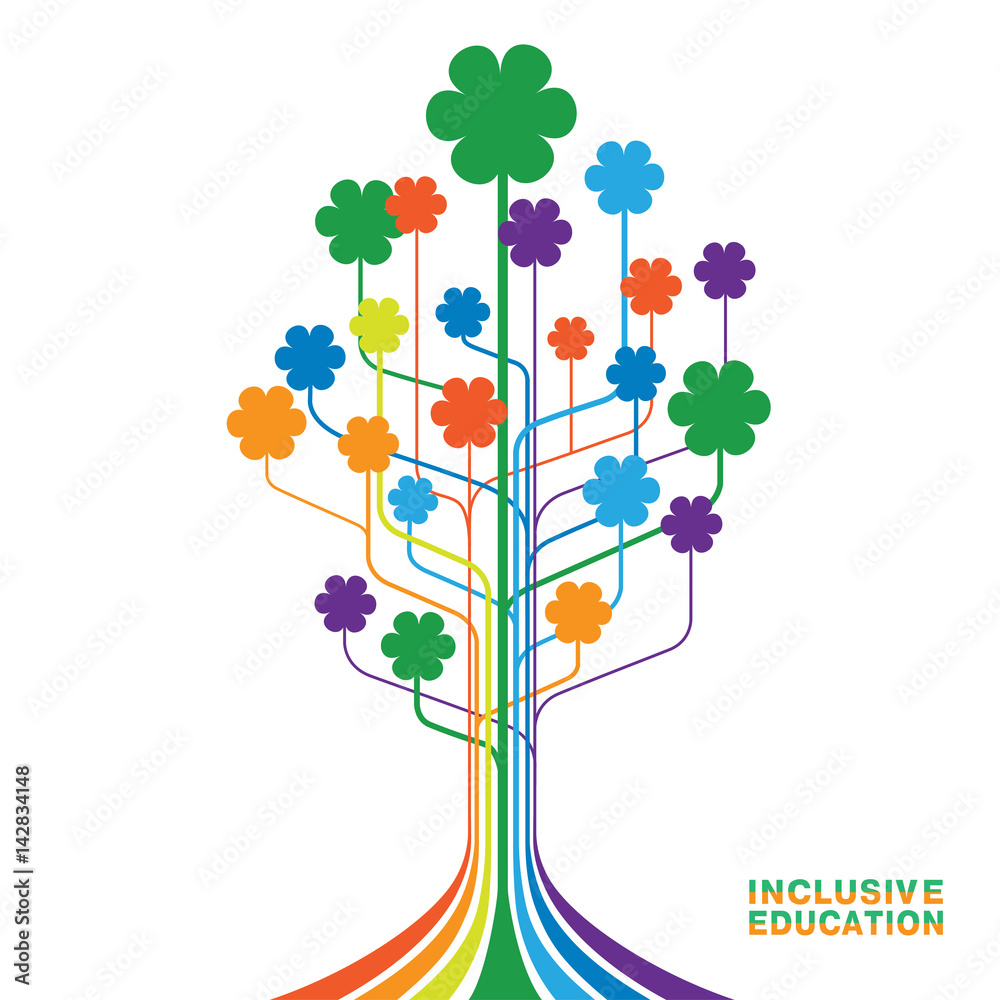 Logo for inclusive education, concept of equality of different people ...
