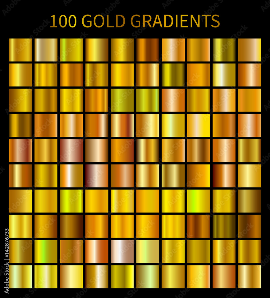 Mega collection of golden gradients Stock Vector | Adobe Stock