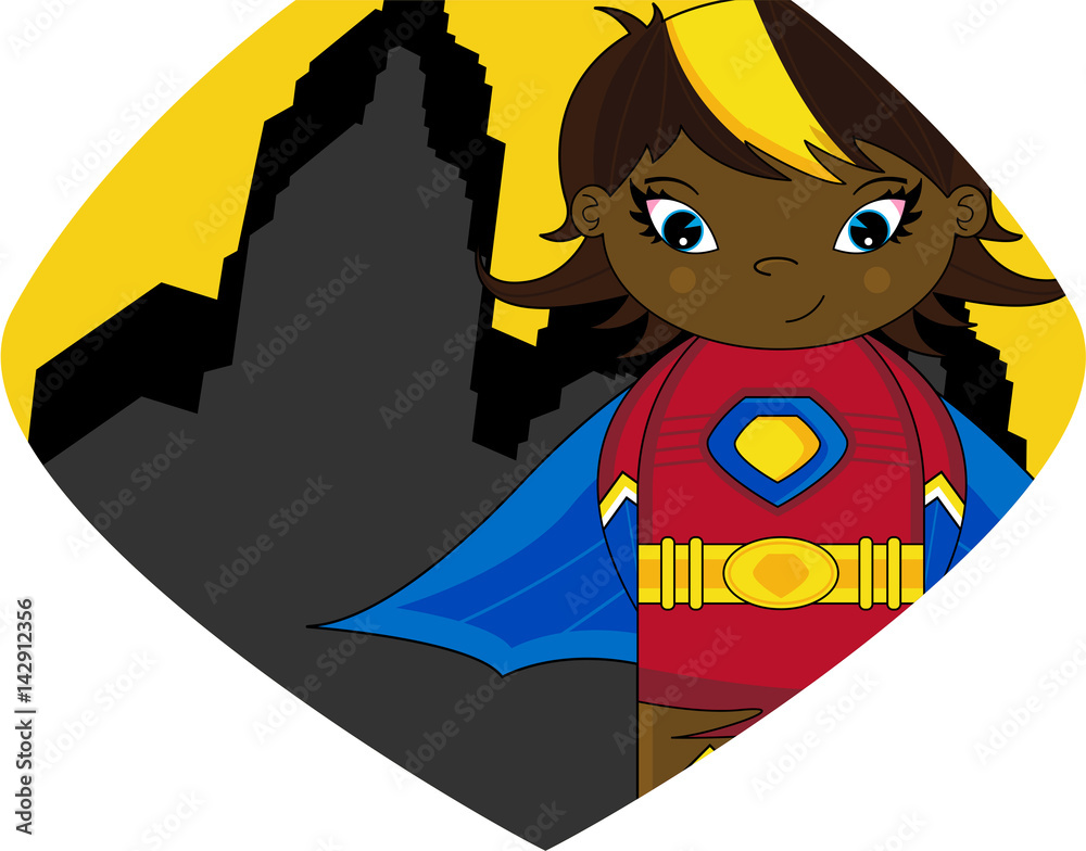 Cartoon Heroic Superhero Character Stock Vector | Adobe Stock