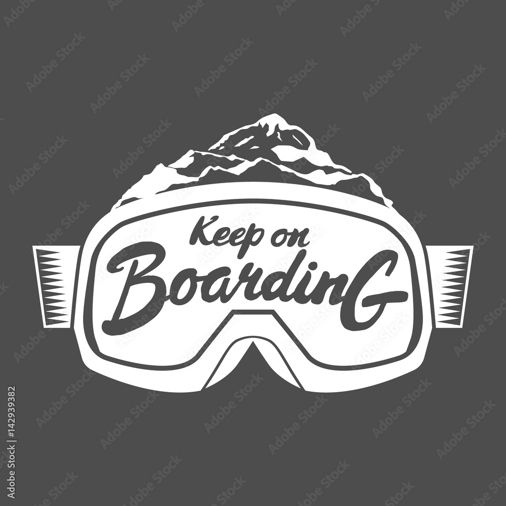 Handdrawn vintage snowboarding quotes Stock Vector | Adobe Stock
