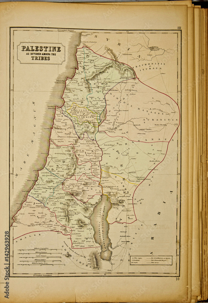 Palestine. Ancient map of the world Stock Photo | Adobe Stock