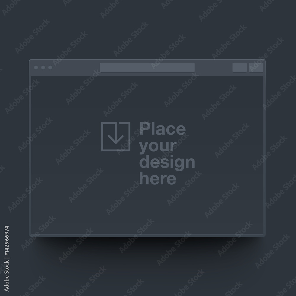 Black vector clay render browser mock up. Stock Vector | Adobe Stock