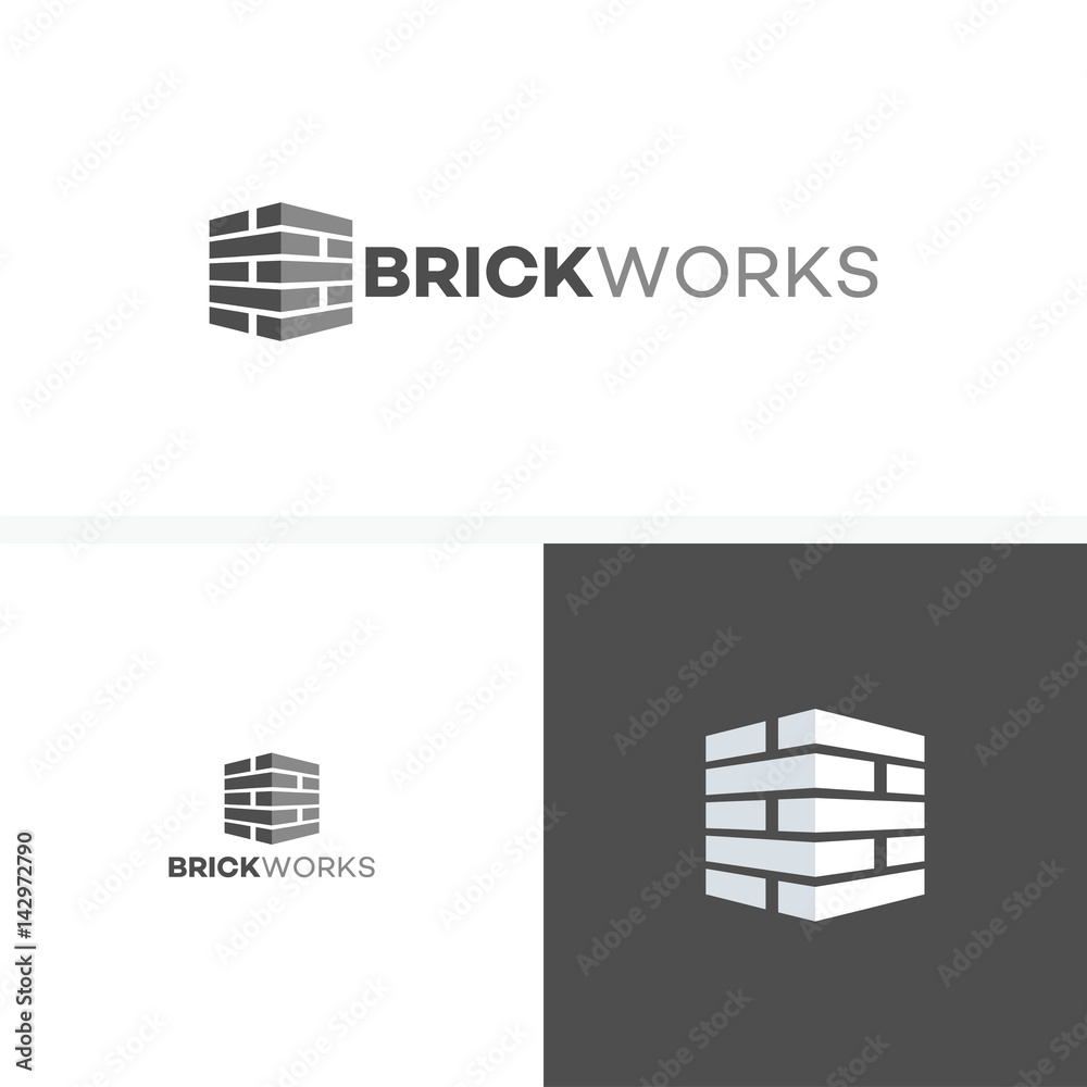 Brick Work simple modern logo template Stock Vector | Adobe Stock