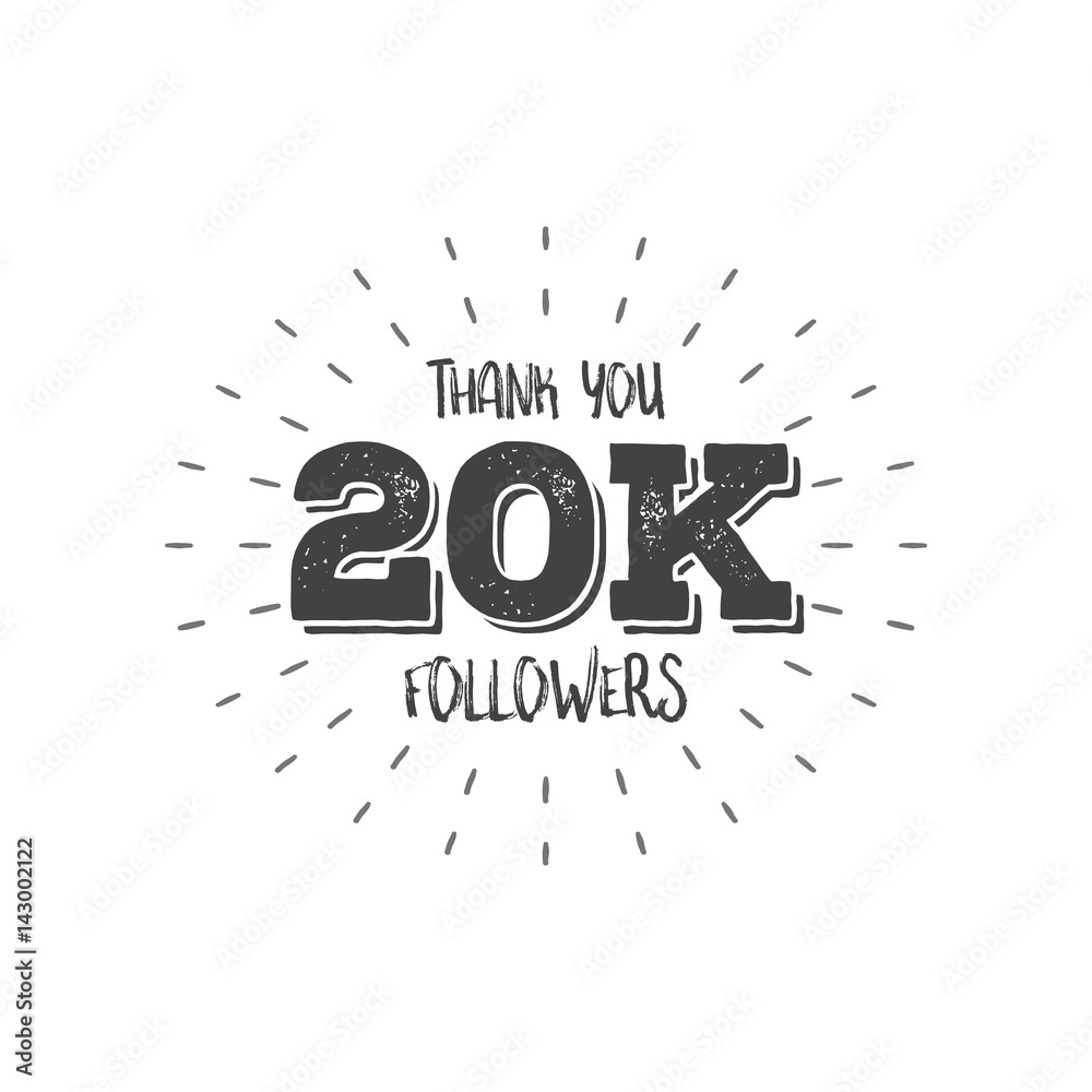 Thank you letters for follower vector illustration Stock Vector | Adobe ...