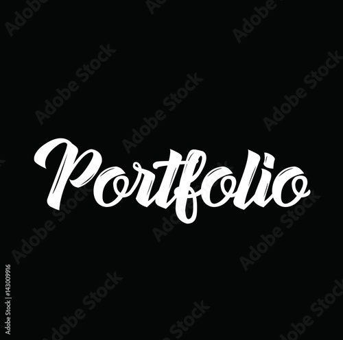 Portfolio Text Design Vector Calligraphy Typography Poster Stock