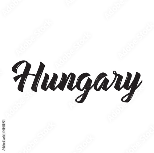 Hungary Text Design Vector Calligraphy Typography Poster Stock