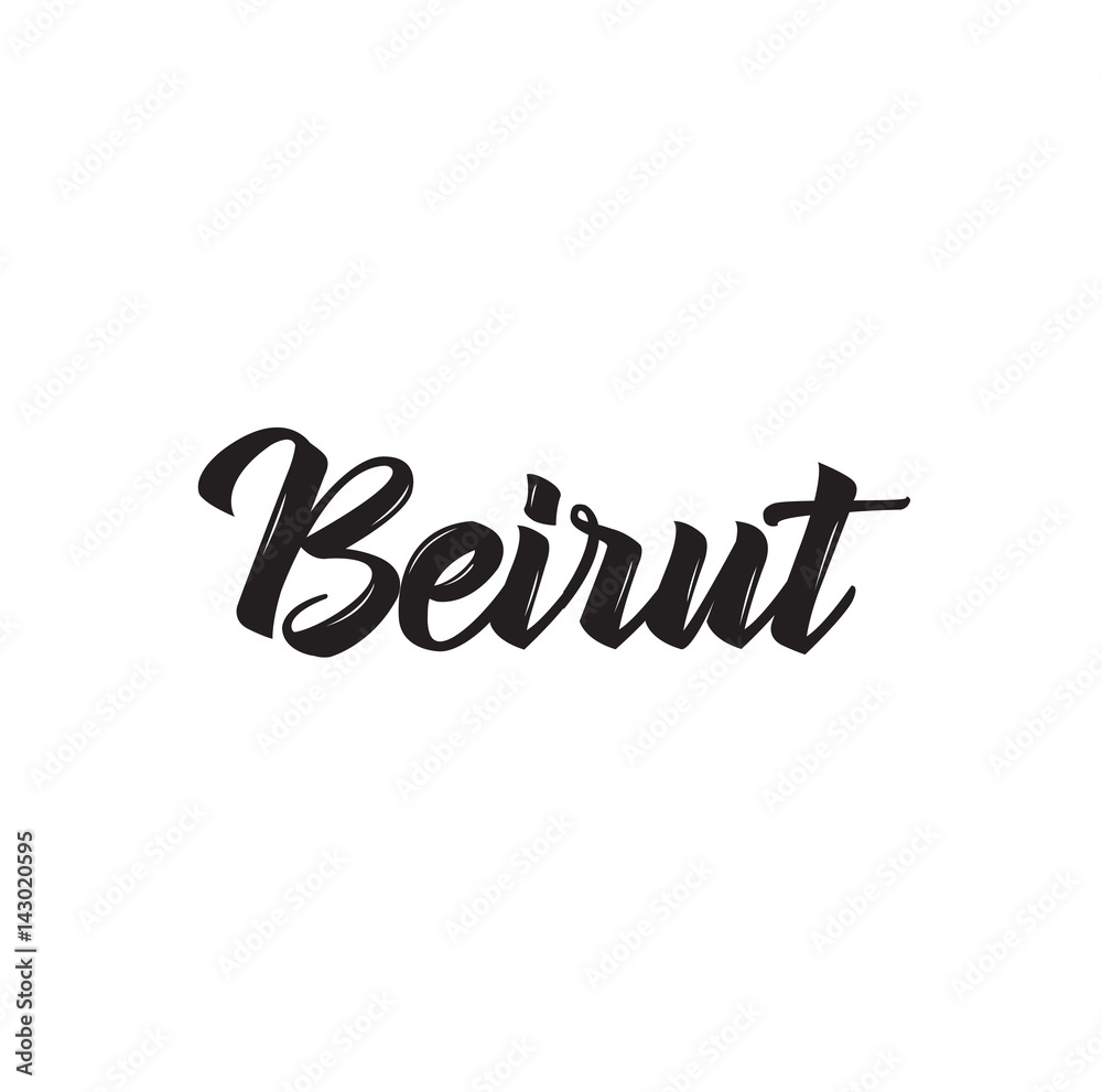 beirut, text design. Vector calligraphy. Typography poster.text design ...