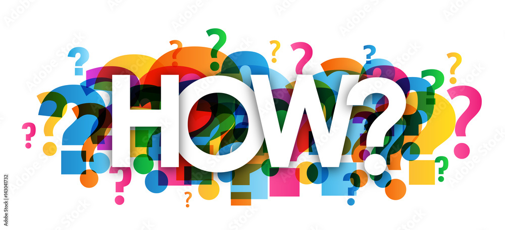 "HOW?" Vector Overlapping Letters Icon Stock Vector | Adobe Stock