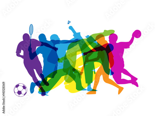 RAINBOW OF SPORTS SILHOUETTES Stock Vector | Adobe Stock