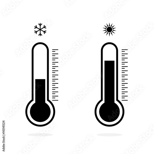 Temperature logo. Thermometer icon. Measuring hot and cold temperature ... Temperature logo. Thermometer icon. Measuring hot and cold temperature ...