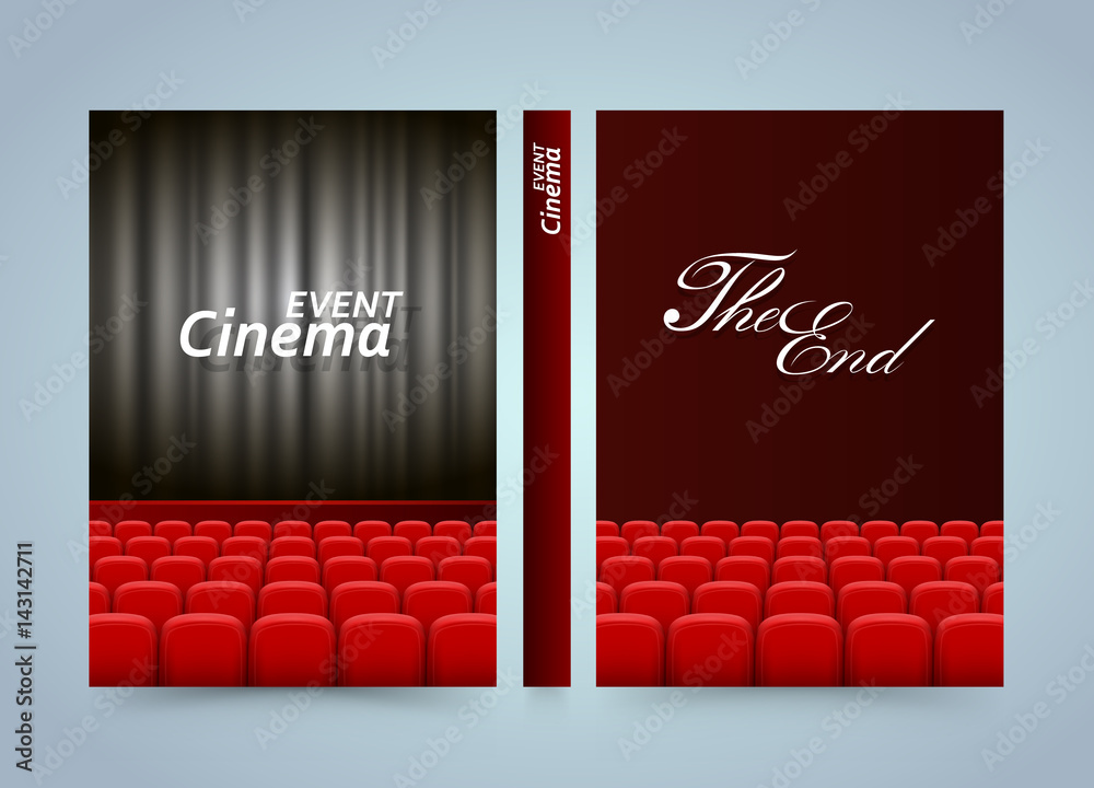 Movie cinema premiere poster design. Banner film book. A4 size paper ...