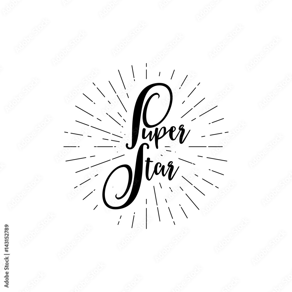 Vector de Stock Super star. Calligraphic banner. Unique Custom ...