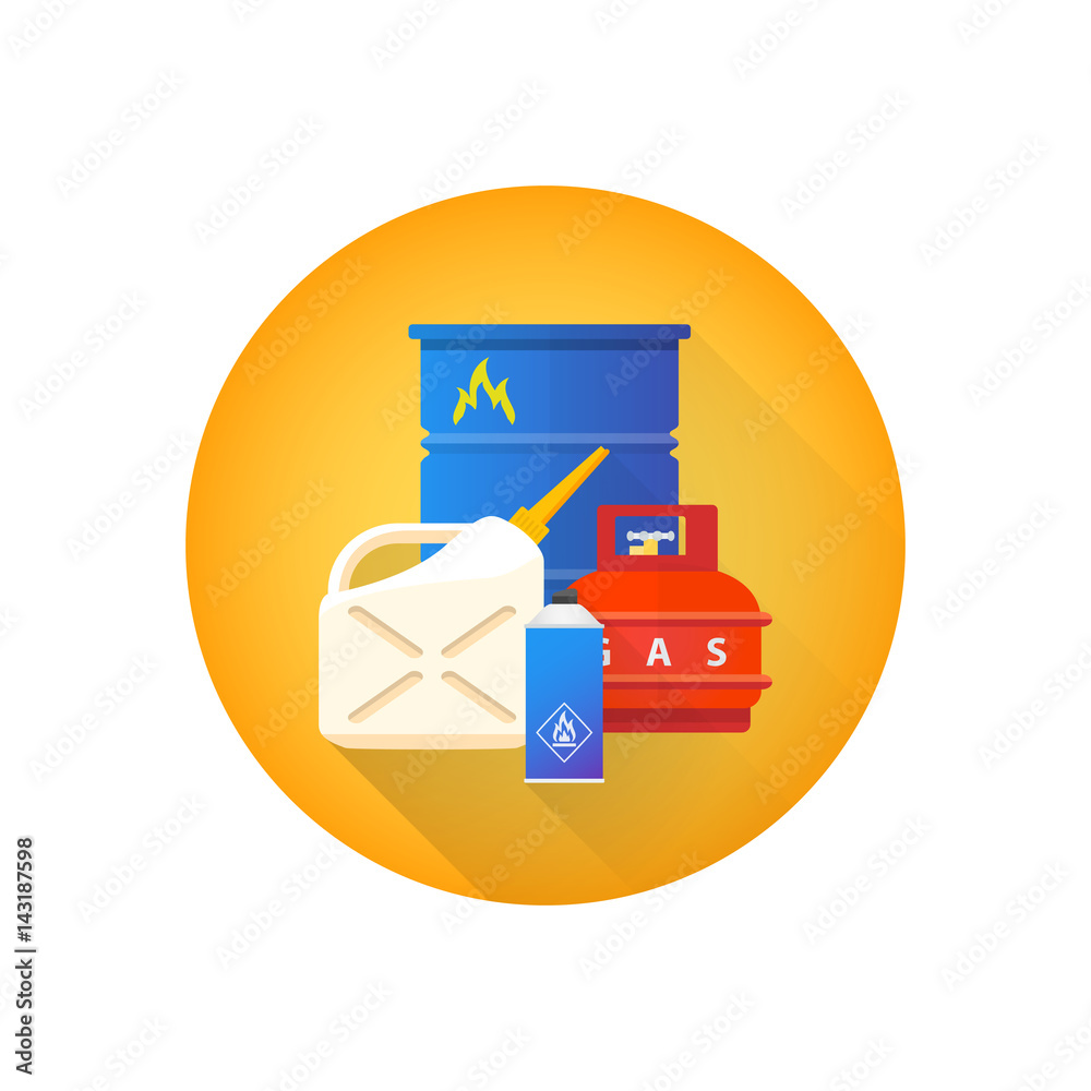 vector combustible hazardous waste icon. Stock Vector | Adobe Stock