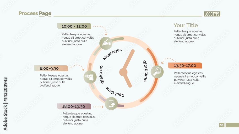 Clock Infographic Diagram Slide Template Stock Vector | Adobe Stock