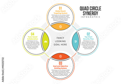 Linked Circle Cluster Infographic 3 Stock Template | Adobe Stock