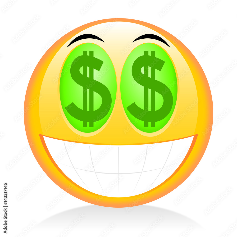 Emoji, emoticon - dollar sign Stock Illustration | Adobe Stock