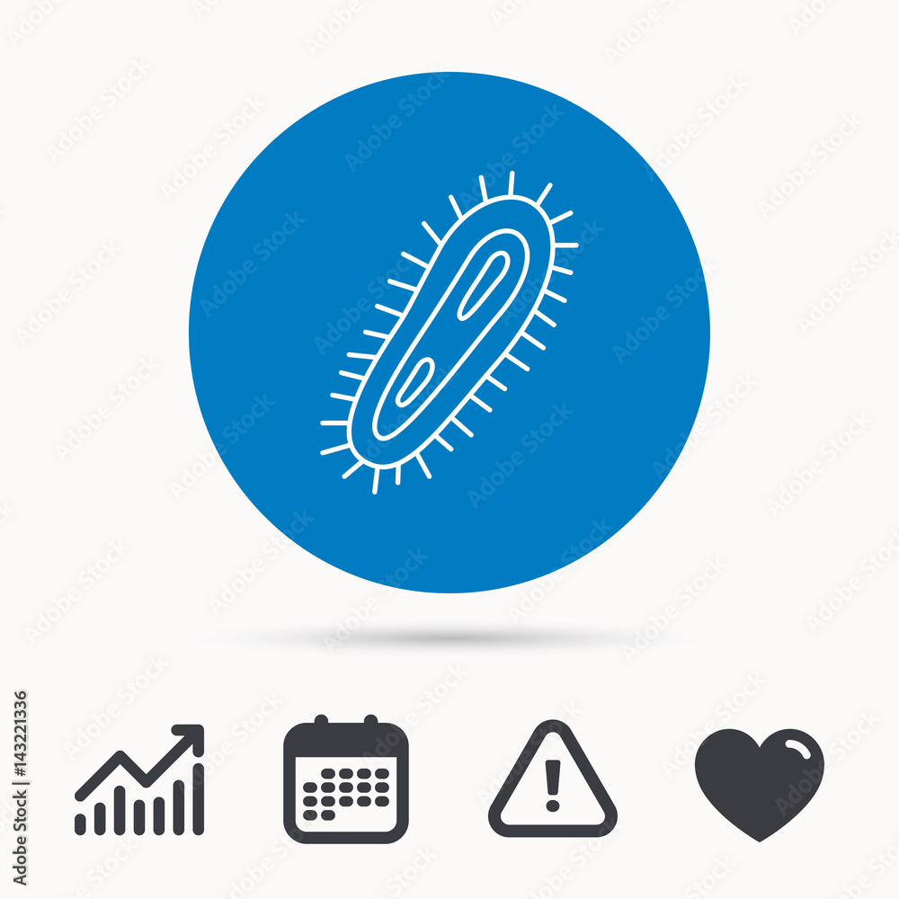 Bacteria icon. Medicine infection symbol. Bacterium or microbe sign ...
