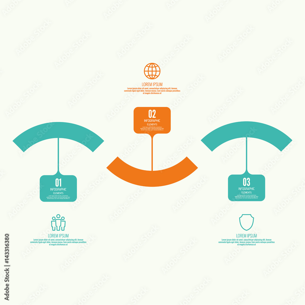 Comparative chart with banner for presentation, informative forms ...