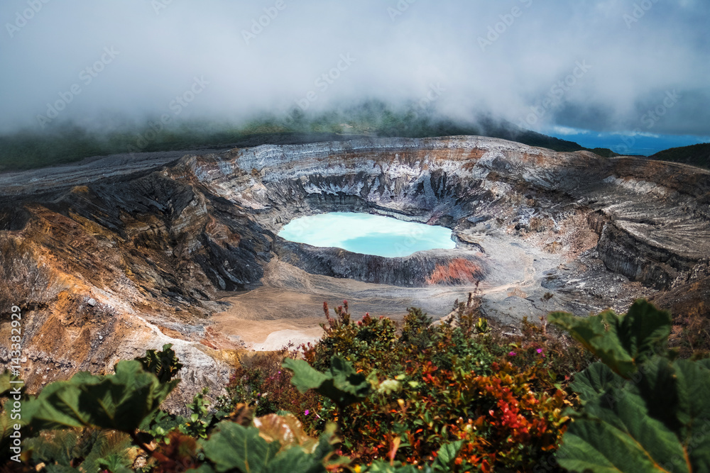 Main active crater of the volcano of Poas. Costa Rica of Poas. Costa ...